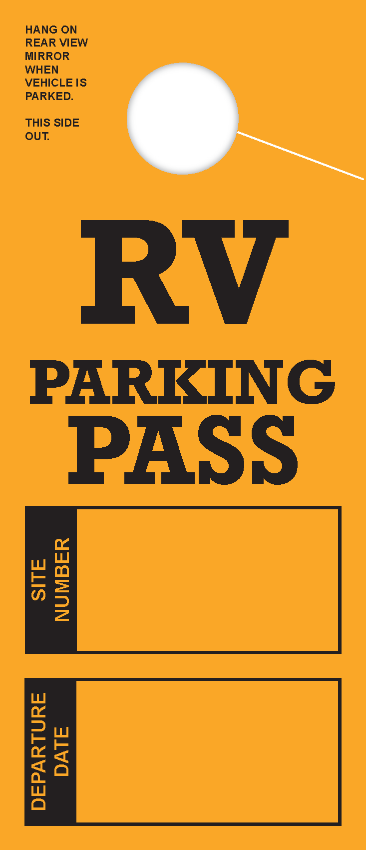 Mirror Hang Tags | Parking Permits | Camping Permits For Your ...